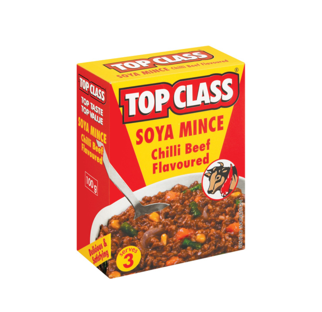 5 x 100 g Top Class Chilli Beef Flavoured Soya Mince – AirStall